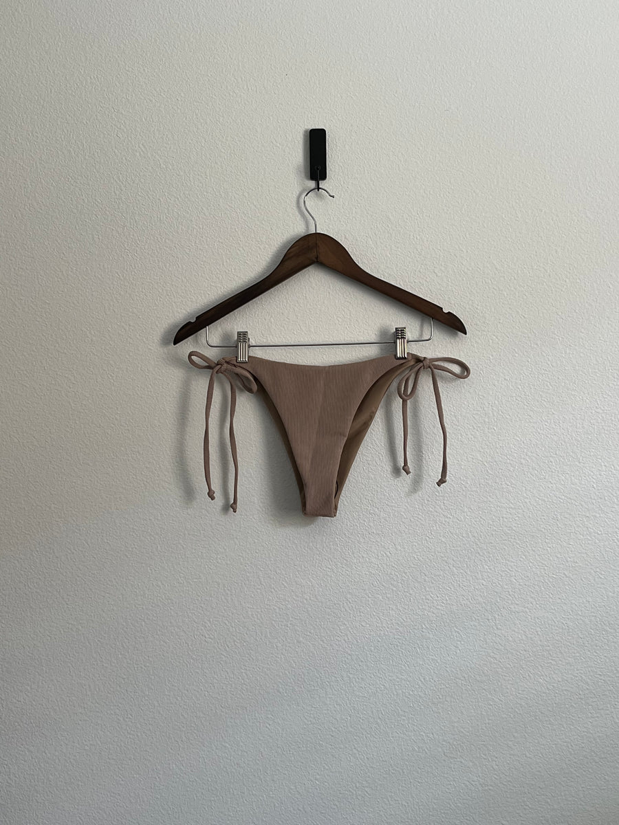 Capo Side Tie Bikini Bottom | Ribbed Shore Break Taupe – Local Native ...